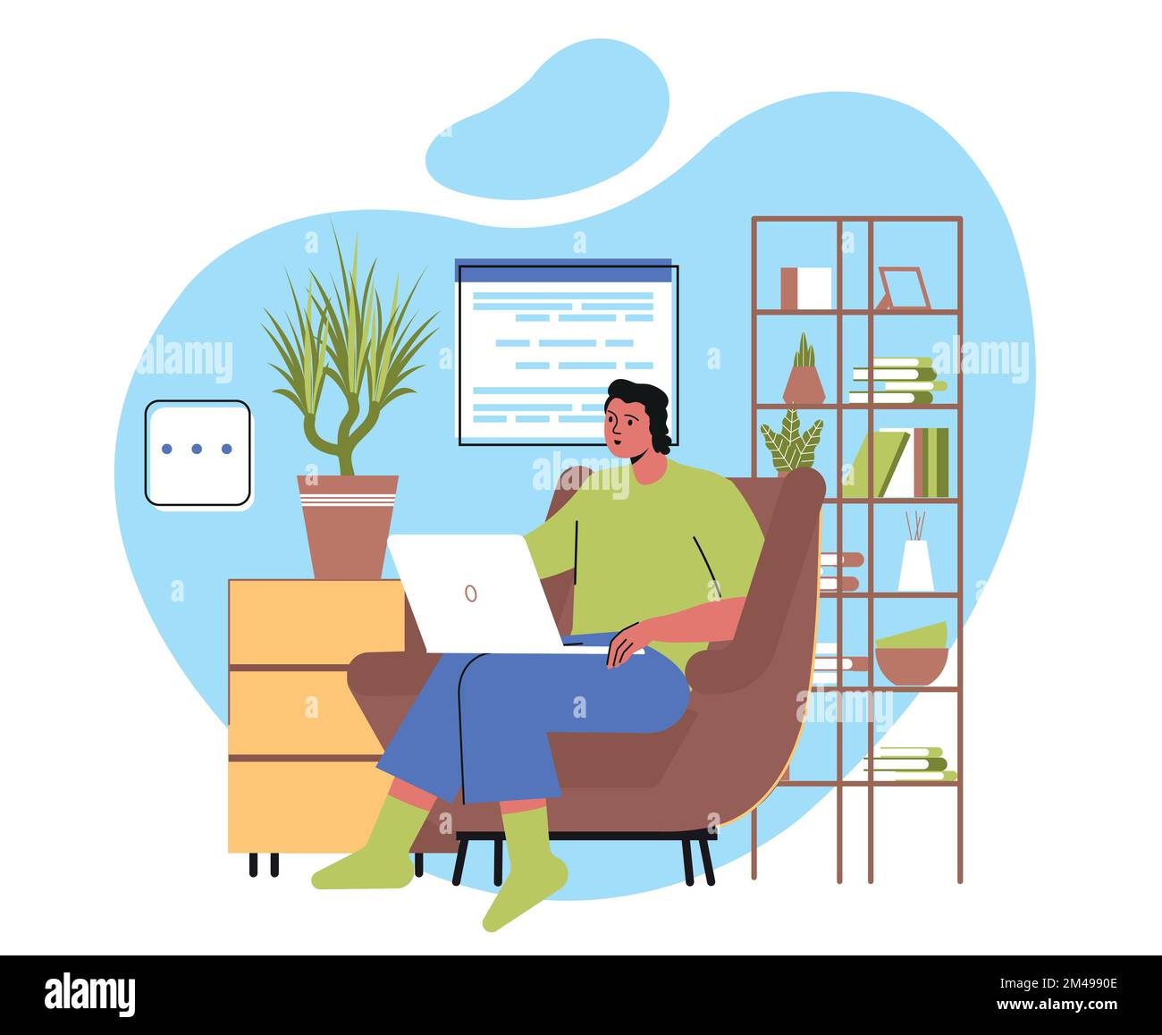 Employee working from home Stock Vector Image & Art - Alamy