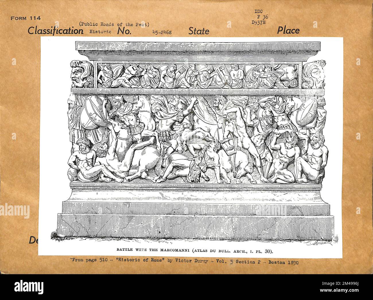 Battle with the Marcomanni. Original caption: From Page 510- "Historic ...