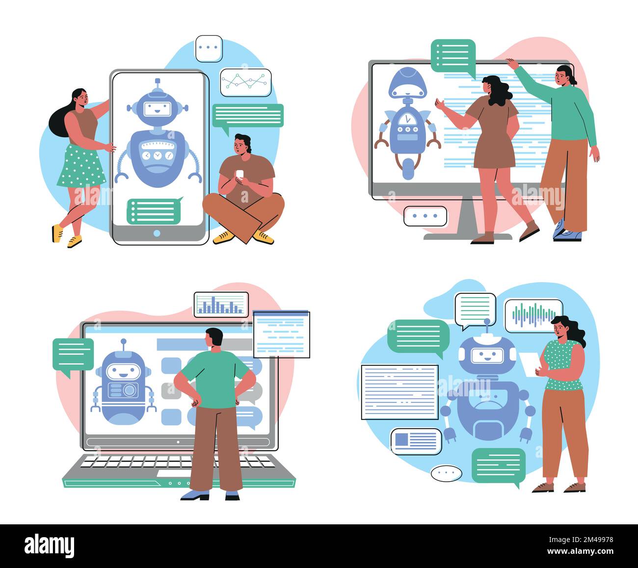 Ai chatbot concept person Stock Vector Images - Alamy