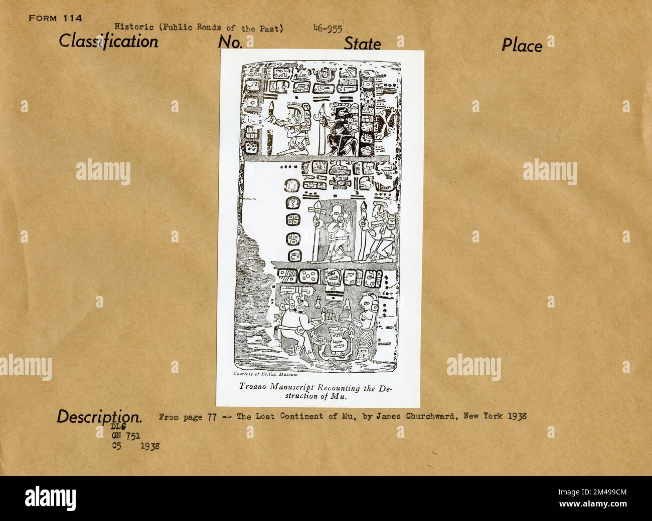 Troano Manuscript Recounting the Destruction of Mu. Original caption ...