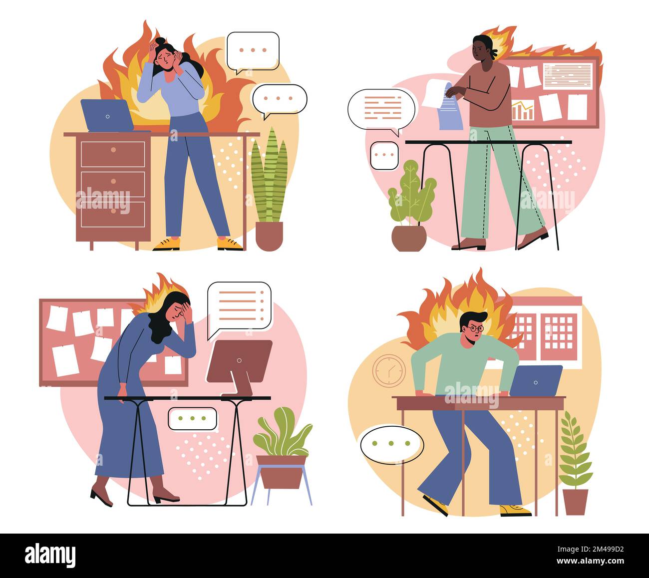 Set of people in fire Stock Vector Image & Art - Alamy