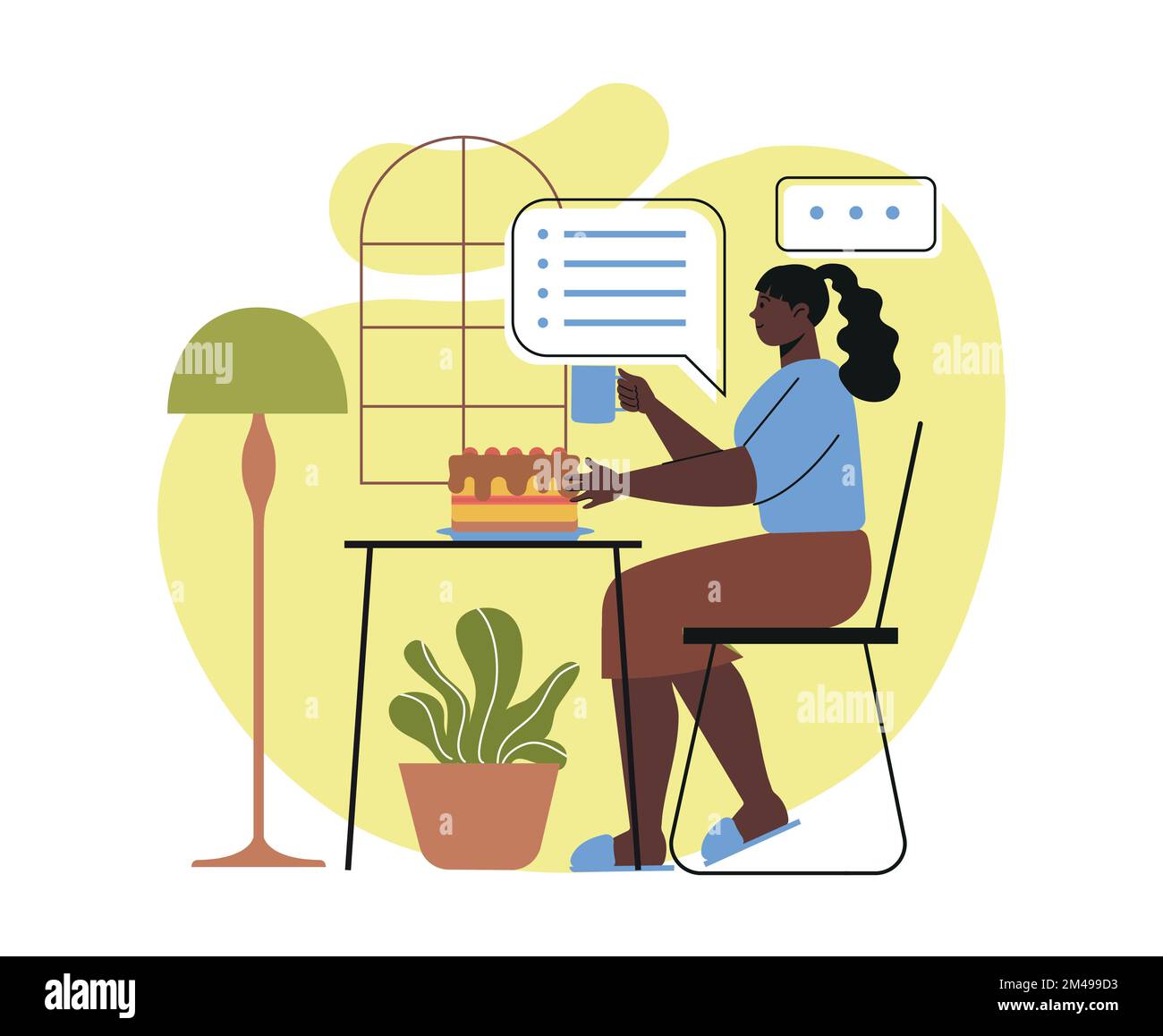 Person eating chocolate Stock Vector Images - Alamy