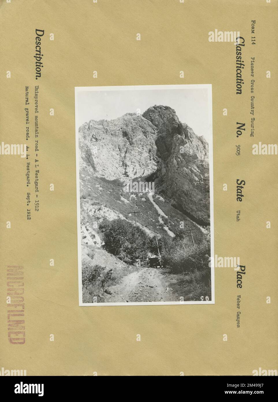 Unimproved Mountain Road, Natural Gravel Road. Original caption ...