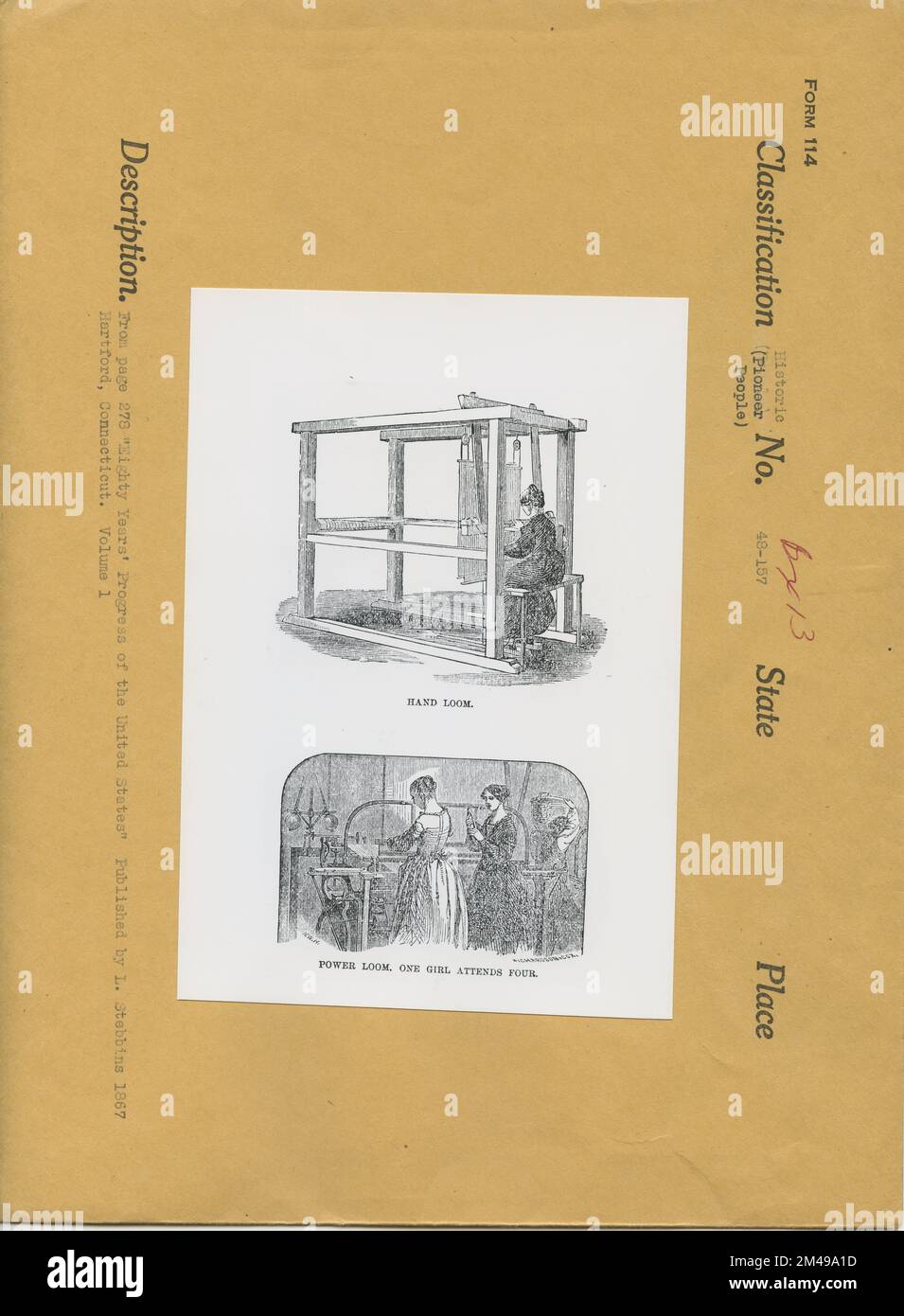 Hand Loom, Power Loom. Original caption: Hand Loom, Power Loom. From ...