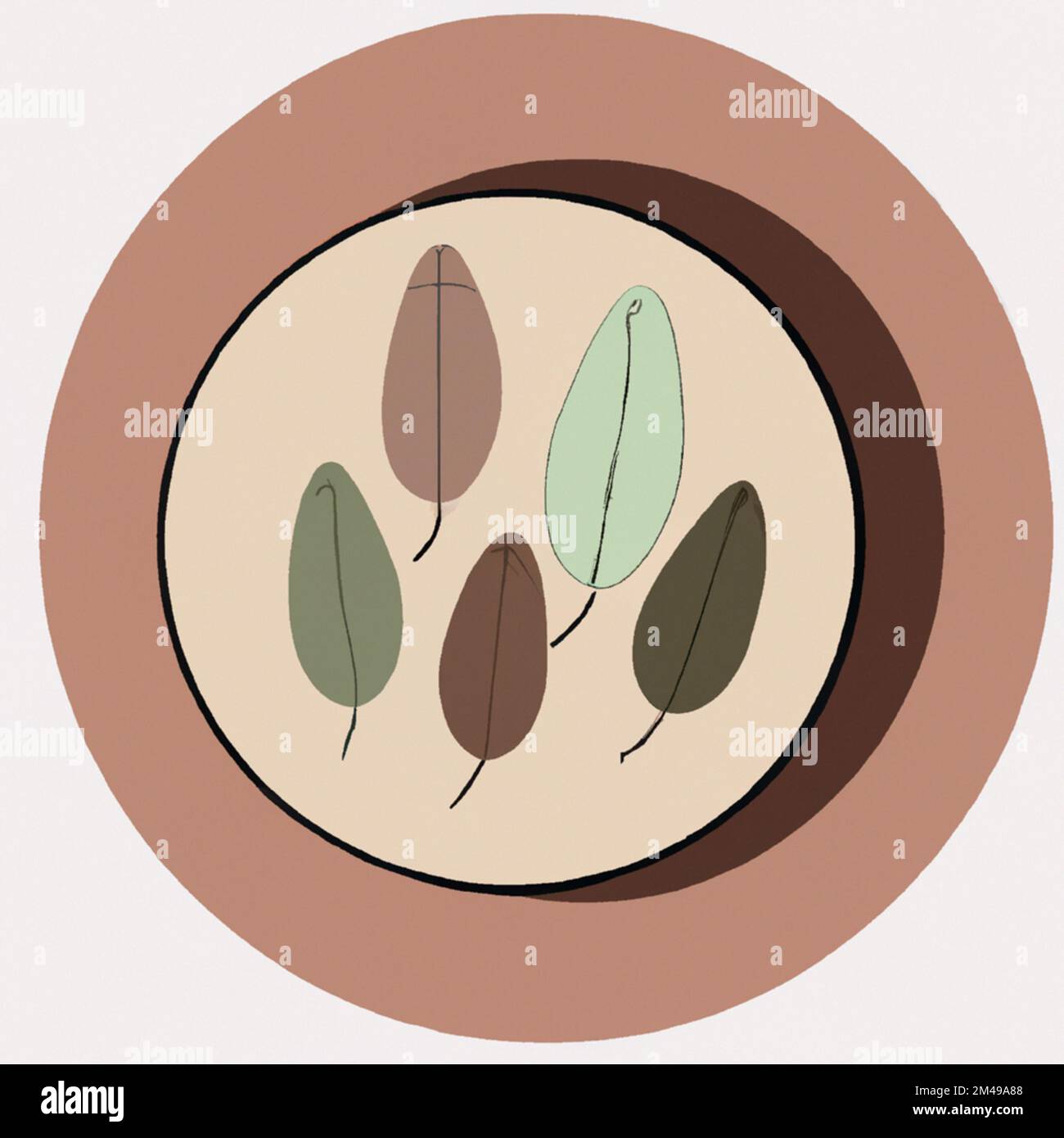 Trendy graphic illustration with an elegant muted color palette ...