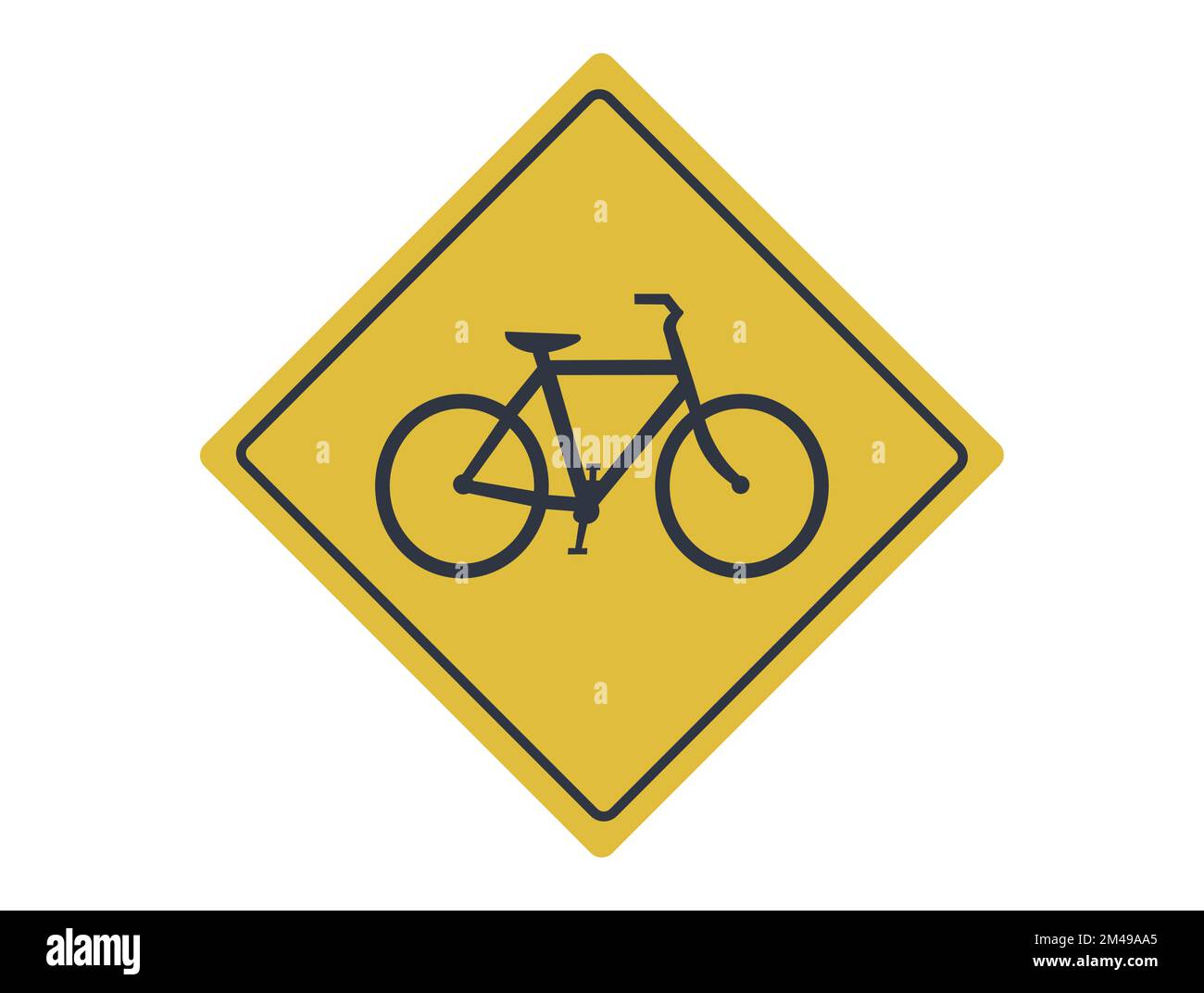 Yellow sign with a bike. Traffic signal icon Stock Vector Image & Art ...