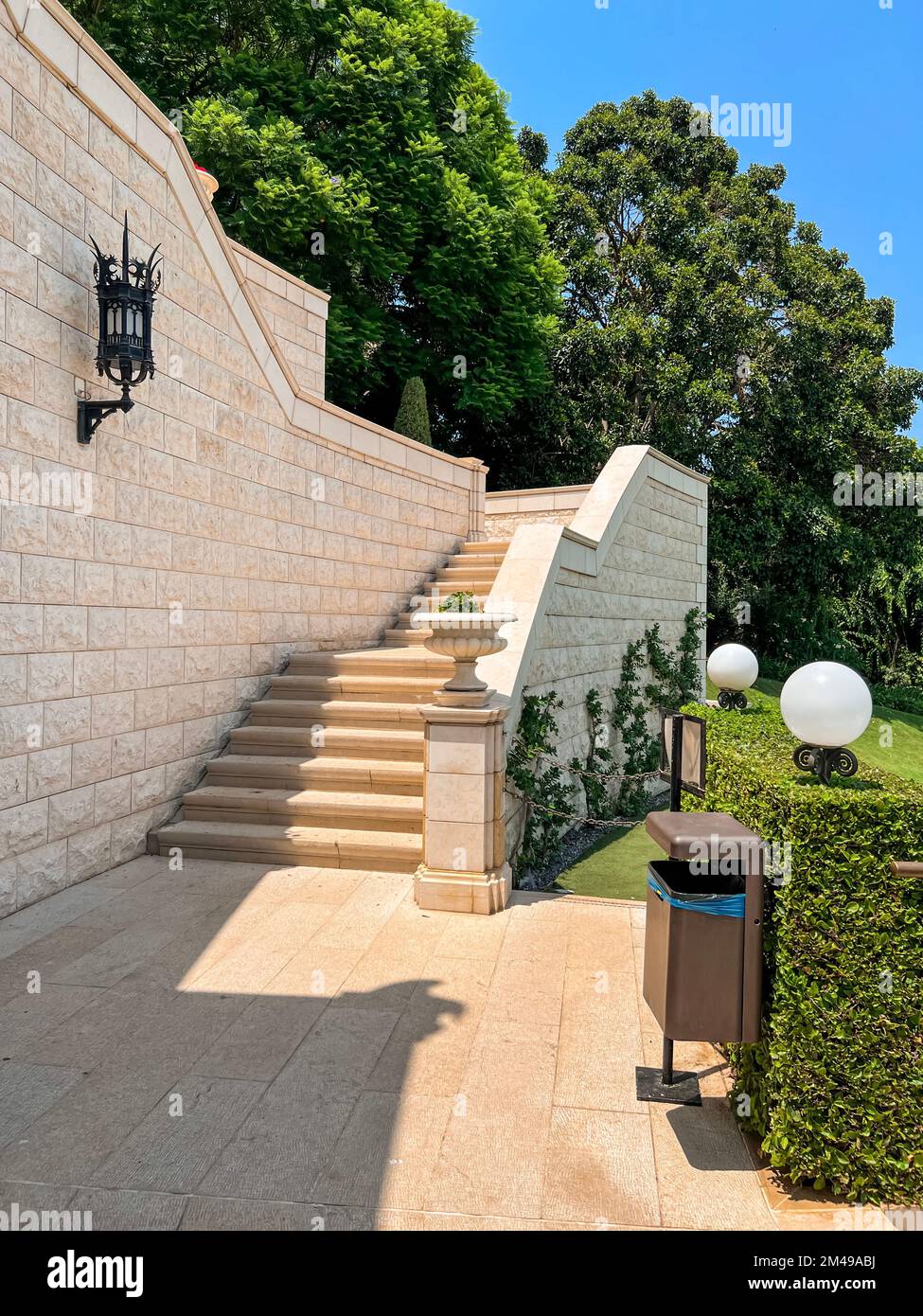 Marble stairs in beautiful park on sunny day Stock Photo - Alamy