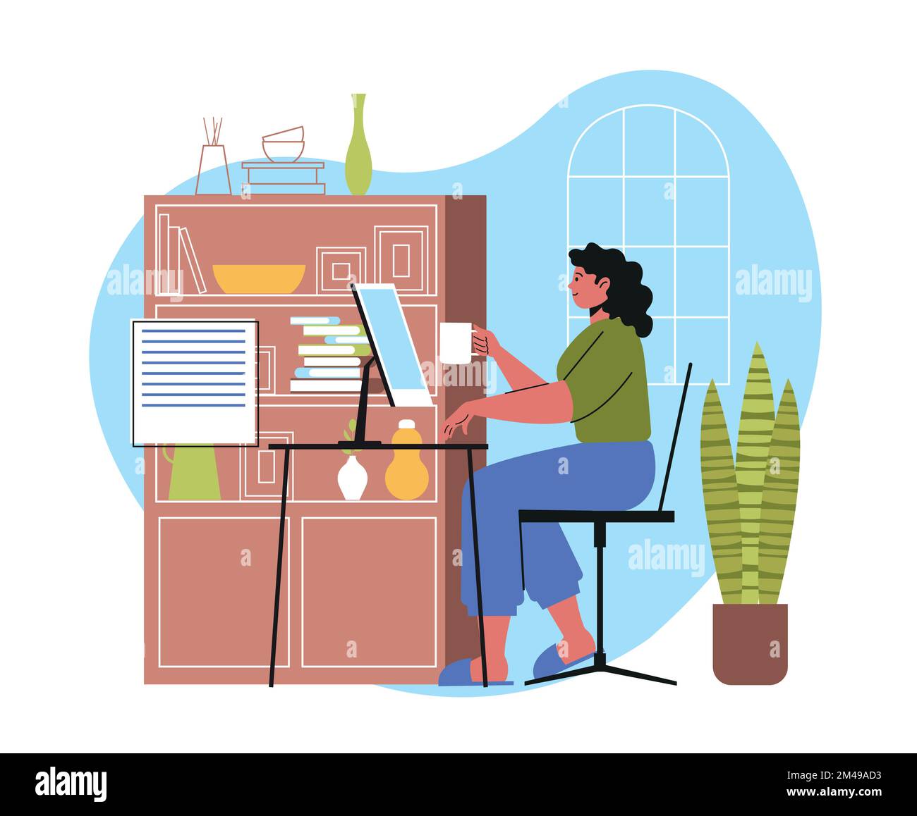 Employee working from home Stock Vector Image & Art - Alamy