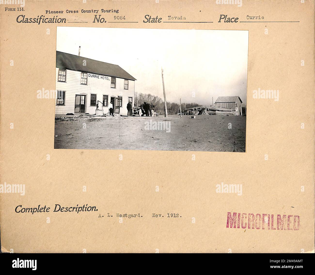 Currie Hotel. Original caption: A. L. Westgard. Nov. 1912. State ...