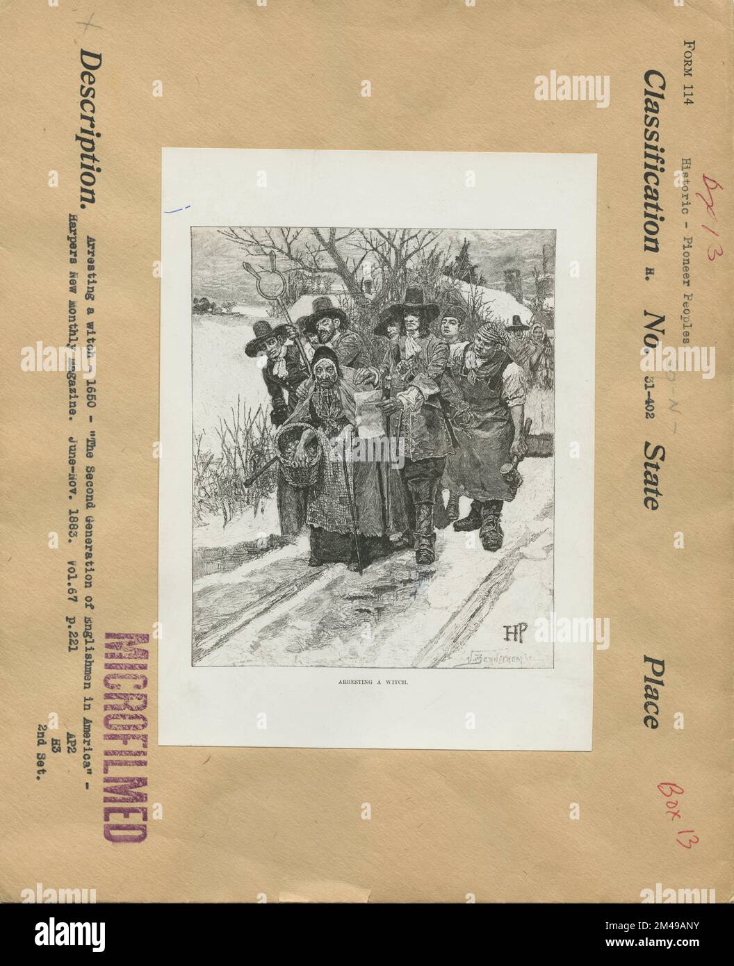 Arresting a Witch - 1650. Original caption: Arresting a witch - 1650 ...