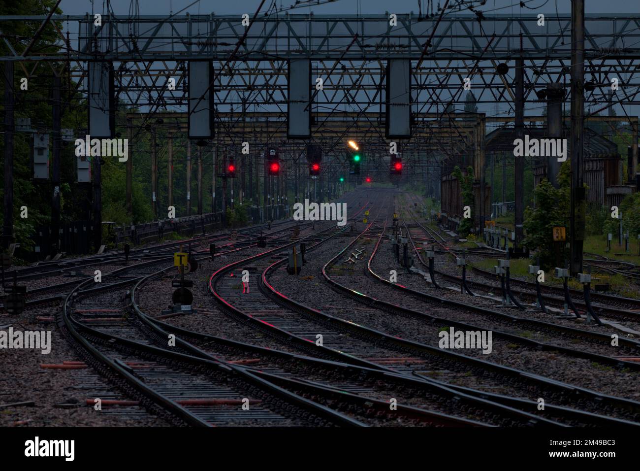 view looking south from Preston station, west coast mainline the red ...