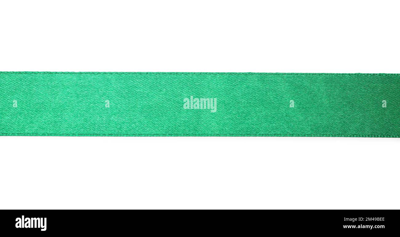 Green ribbon isolated on white background Stock Photo - Alamy