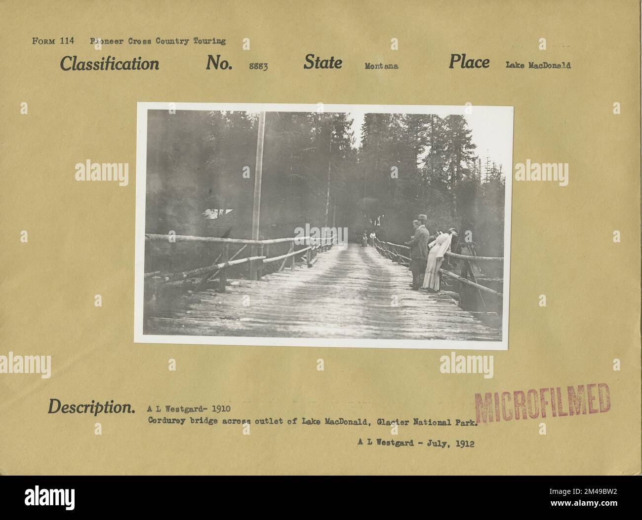 Corduroy Bridge Across Outlet of Lake MacDonald, Glacier National Park ...