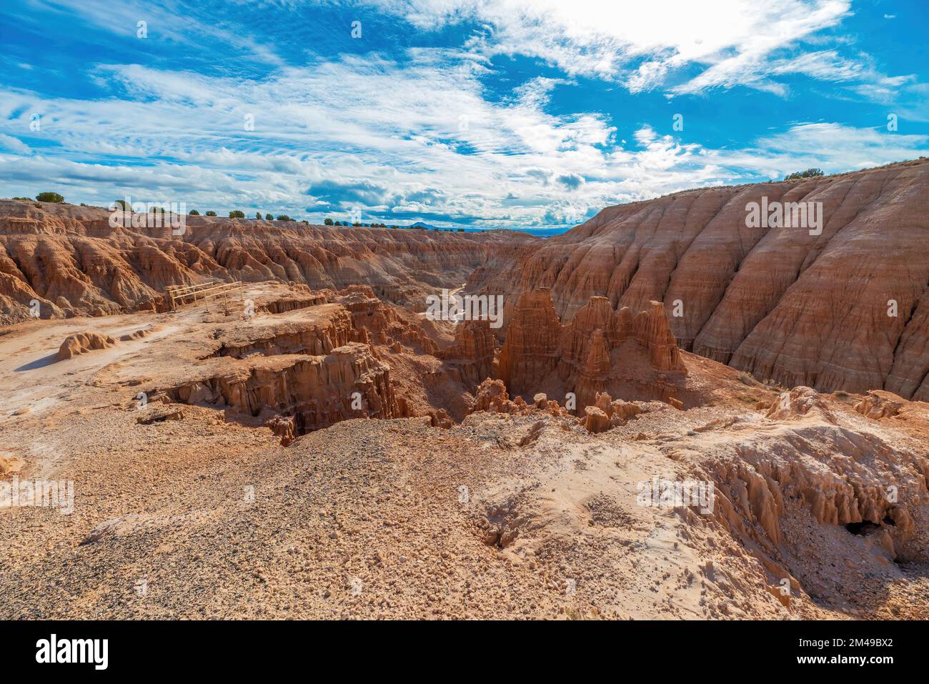 The Cathedral Gorge state park with its patterns made erosions of ...