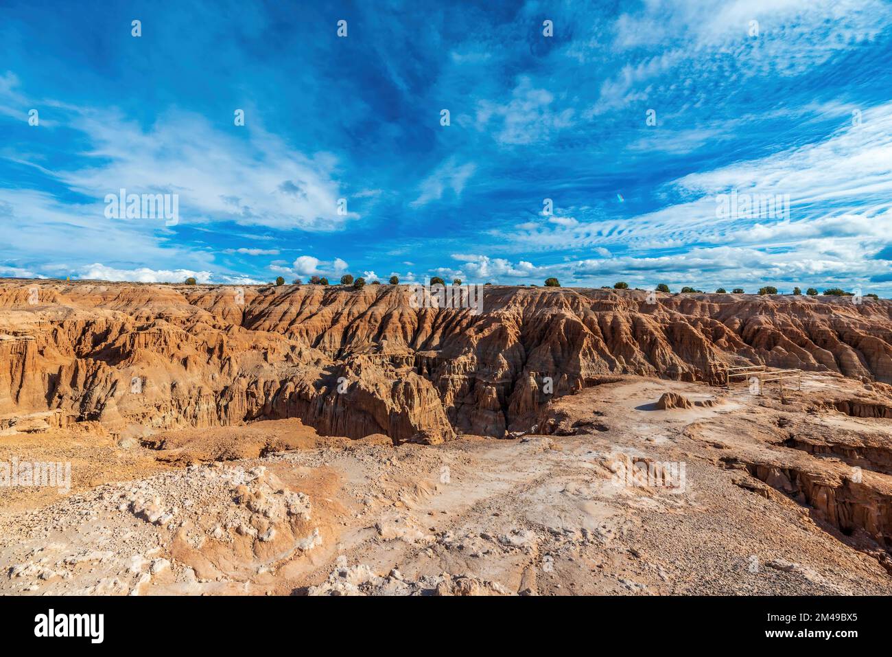 The Cathedral Gorge state park with its patterns made erosions of ...