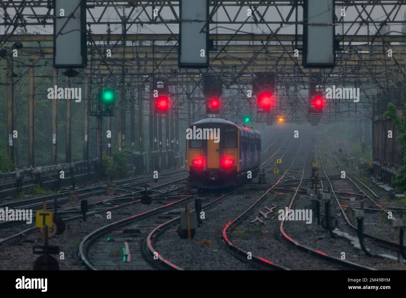 A Northern rail class 150 sprinter train on the 4 track west coast main ...