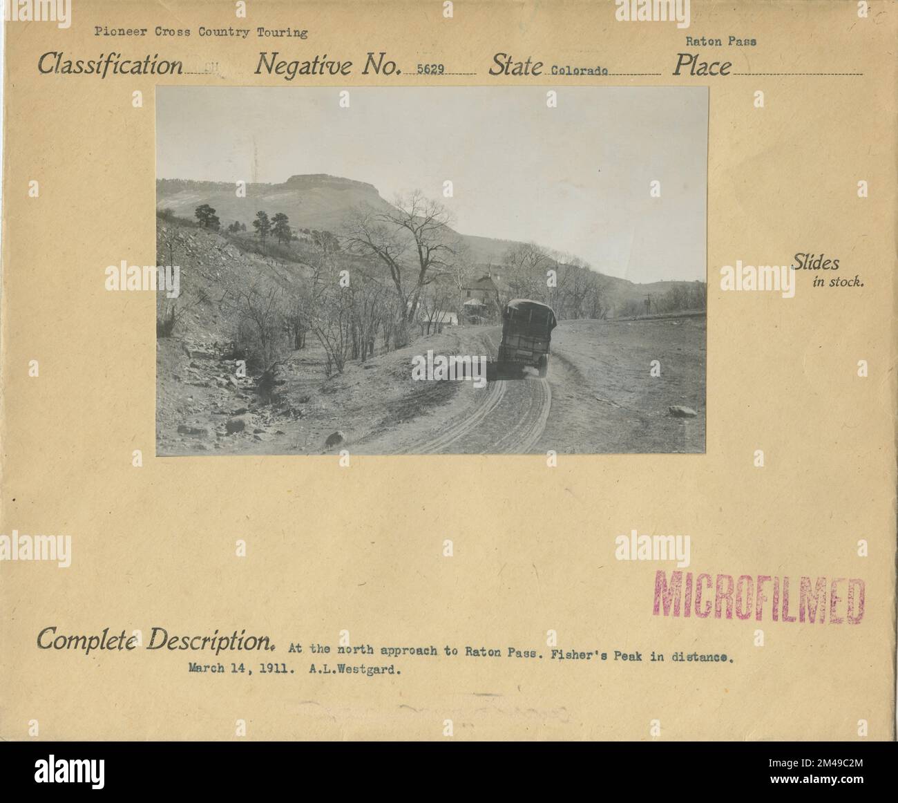 At the North Approach to Raton Pass, Fisher's Peak in Distance ...