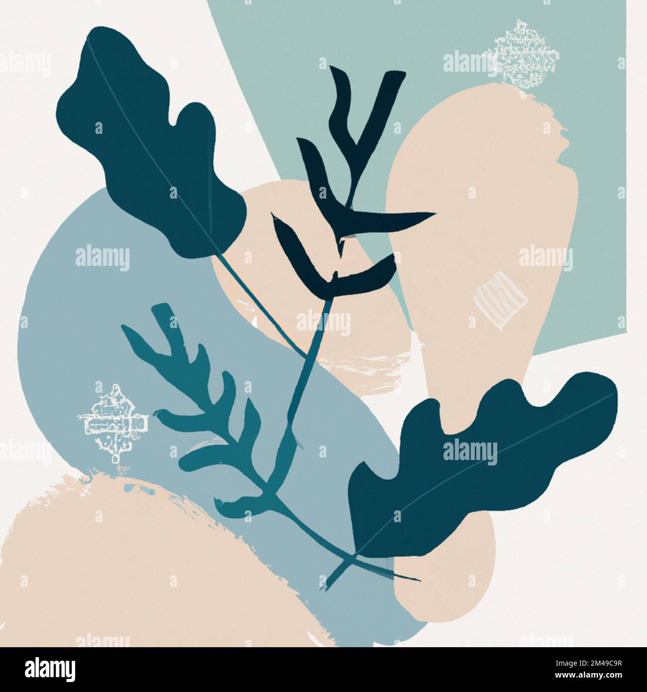 Trendy graphic illustration with an elegant muted color palette ...