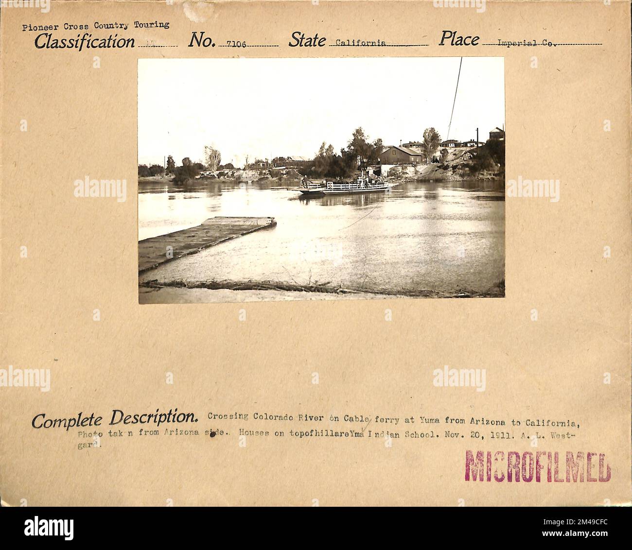 Crossing Colorado River on Cable Ferry at Yuma, From Arizona to ...