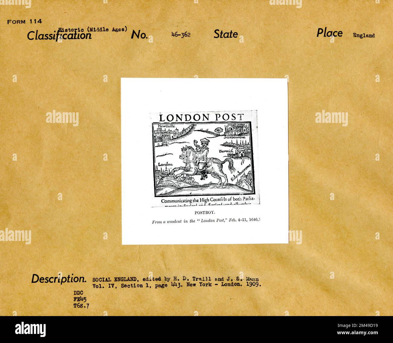 Postboy. Original caption: SOCIAL ENGLAND, edited by H. D. Traill and J ...