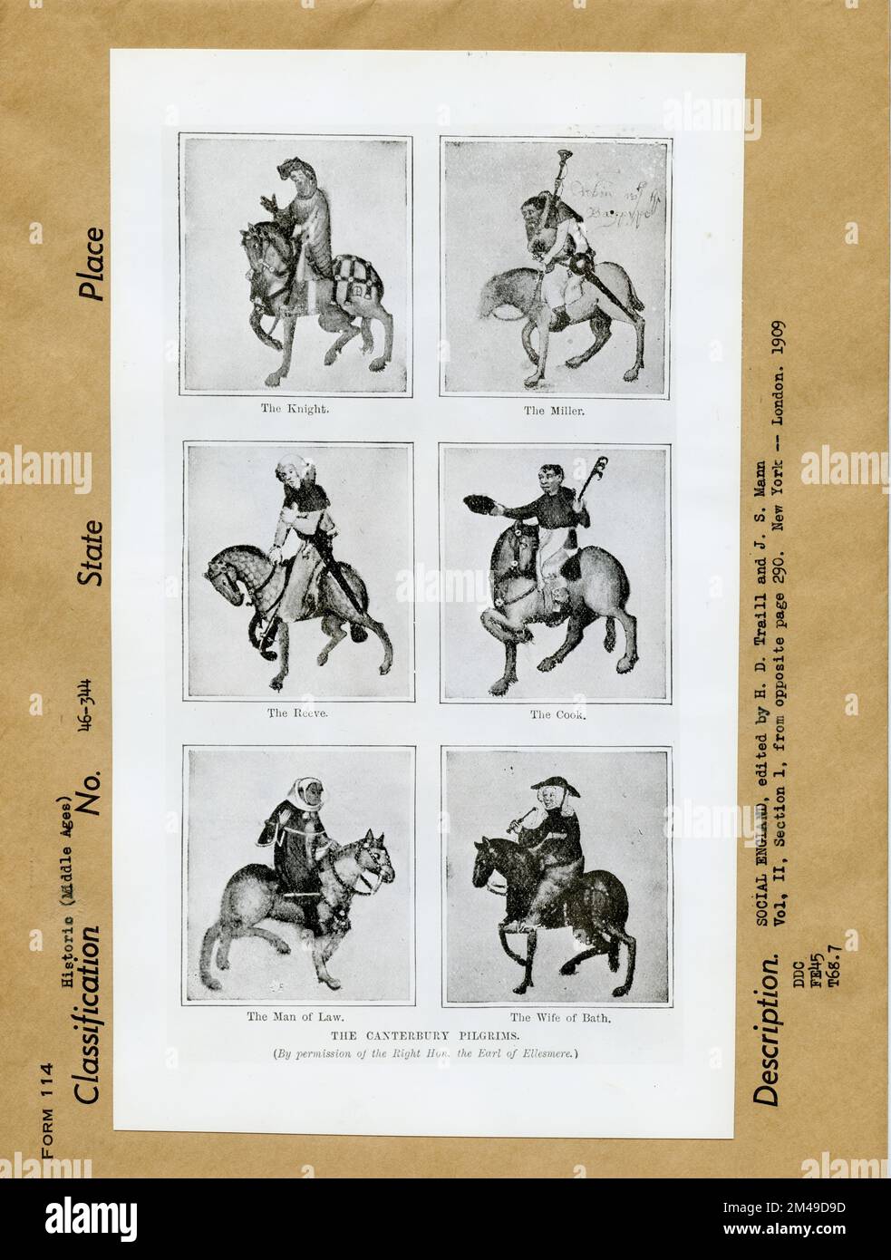 The Canterbury Pilgrims: The Knight, the Miller, the Reeve, the Cook ...