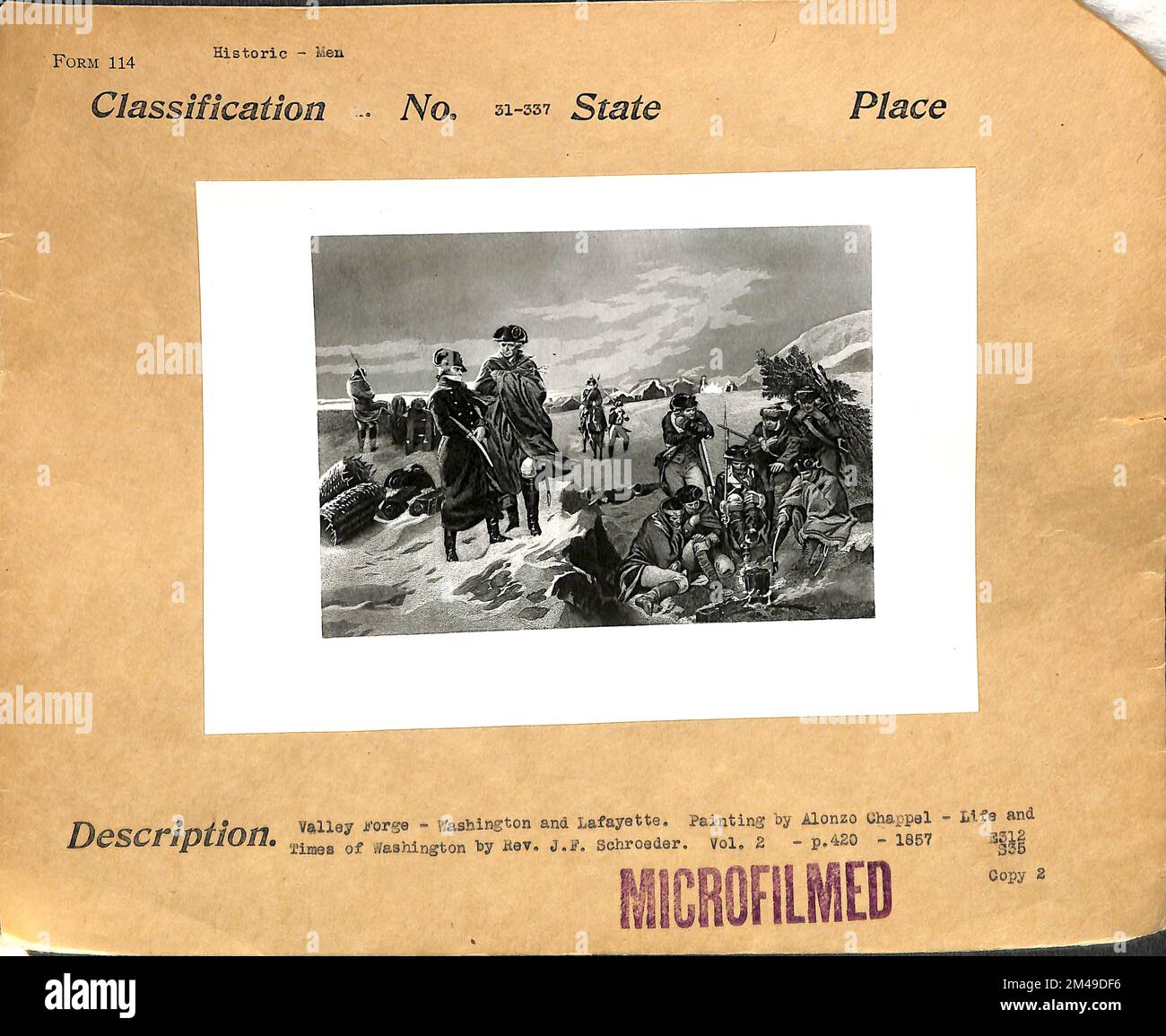 Valley Forge: Washington and Lafayette. Original caption: Valley Forge ...