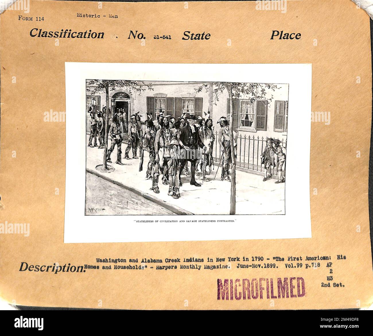 Washington and Alabama Creek Indians in New York in 1790. Original ...