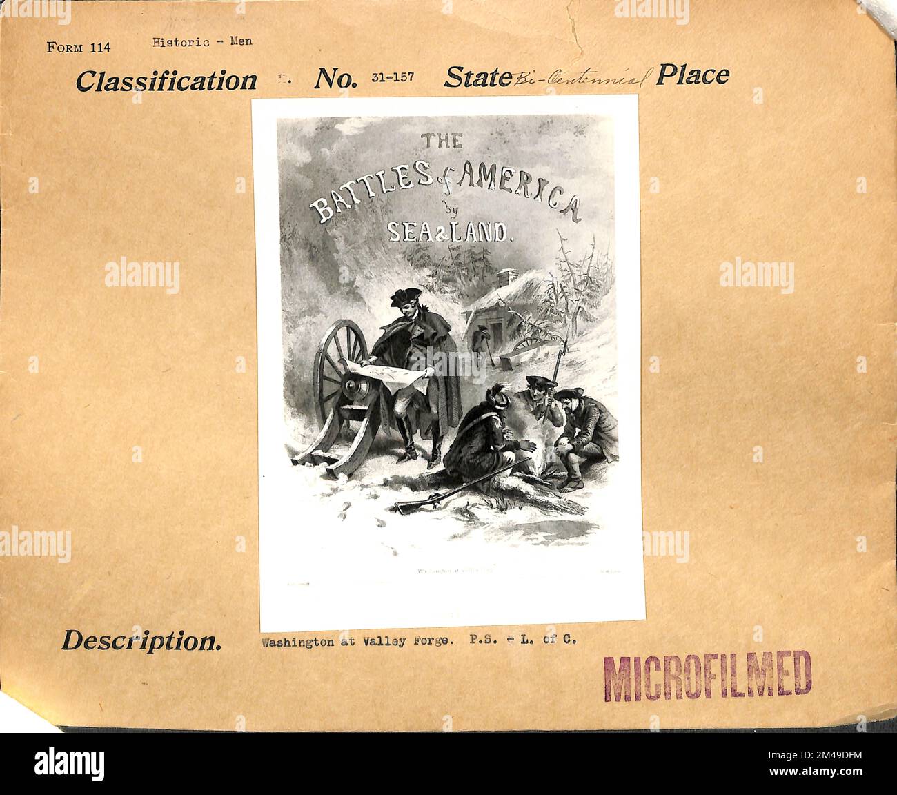 Washington at Valley Forge. State: Bicentennial Stock Photo - Alamy