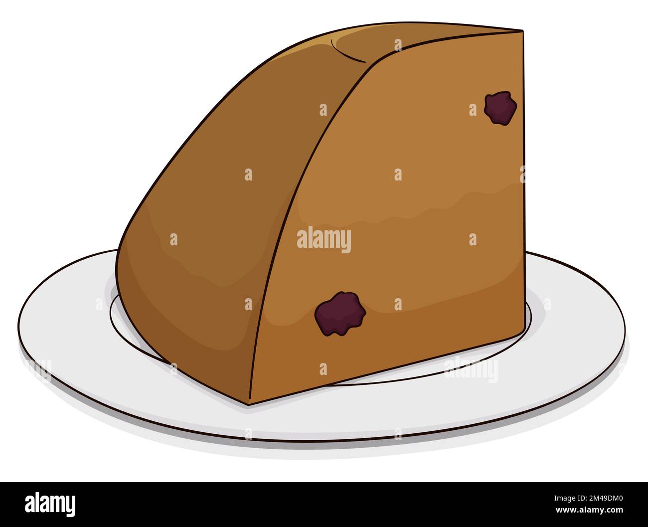 Delicious custard slice with raisins in it served on a plate. Design in ...