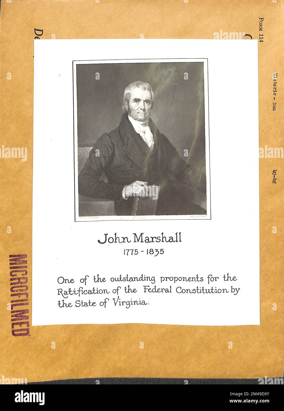 John Marshall. Original caption: John Marshall 1775-1835 One of the ...