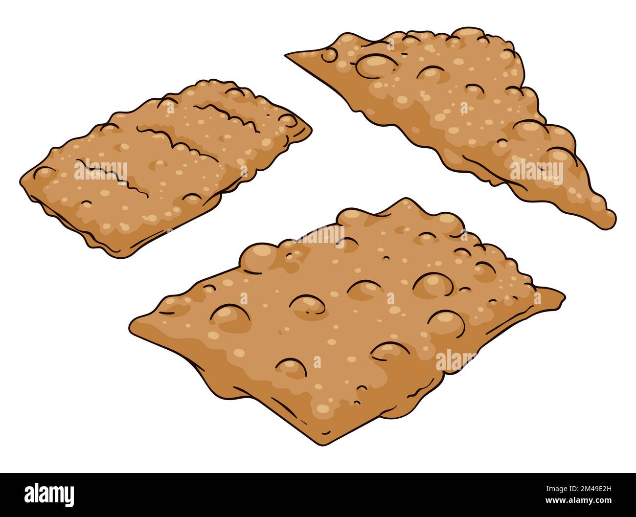 Three delicious samples of puff pastry with different shapes, in ...