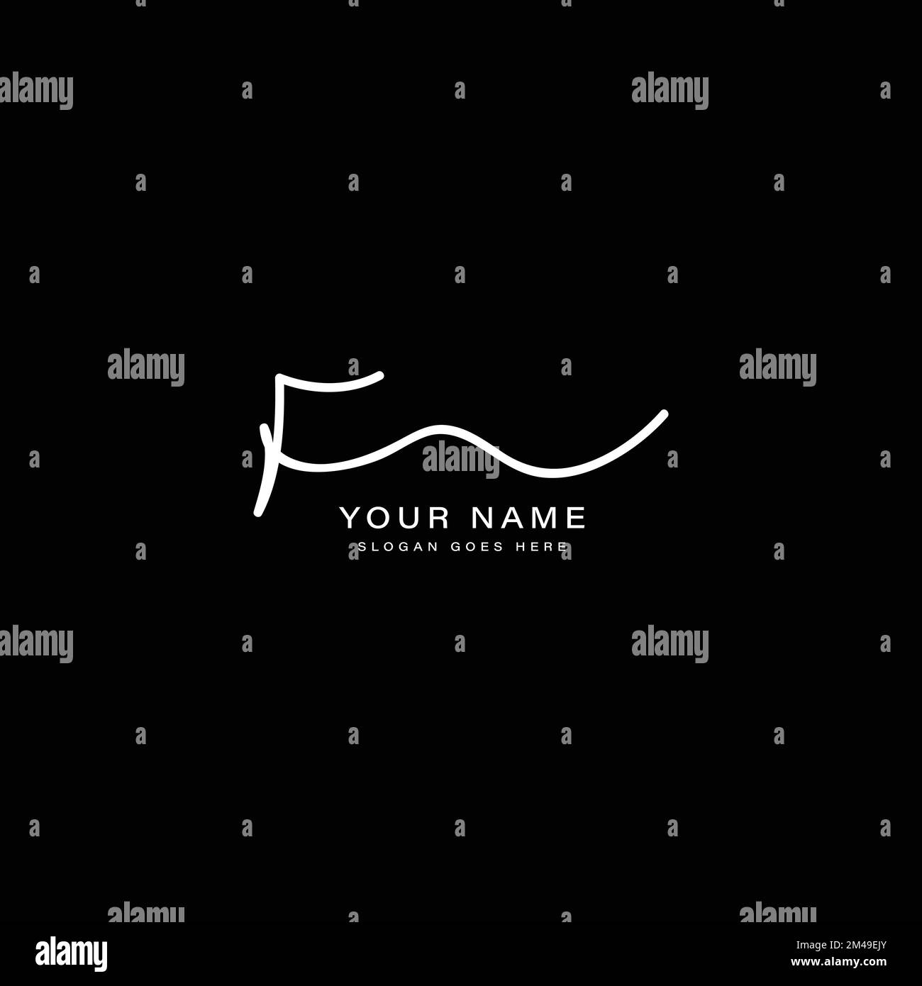 Initial Letter F Logo, Handwritten and Signature in joining style for ...