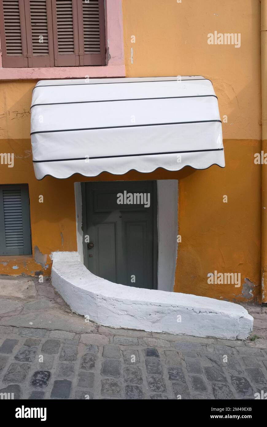 old front door brightly painted Stock Photo - Alamy