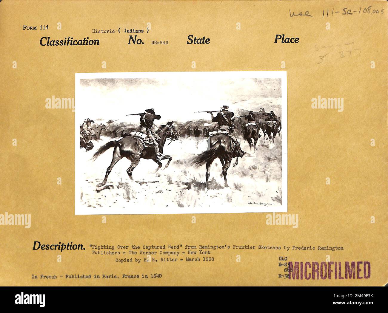 Fighting Over the Captured Herd. Original caption: "Fighting Over the ...