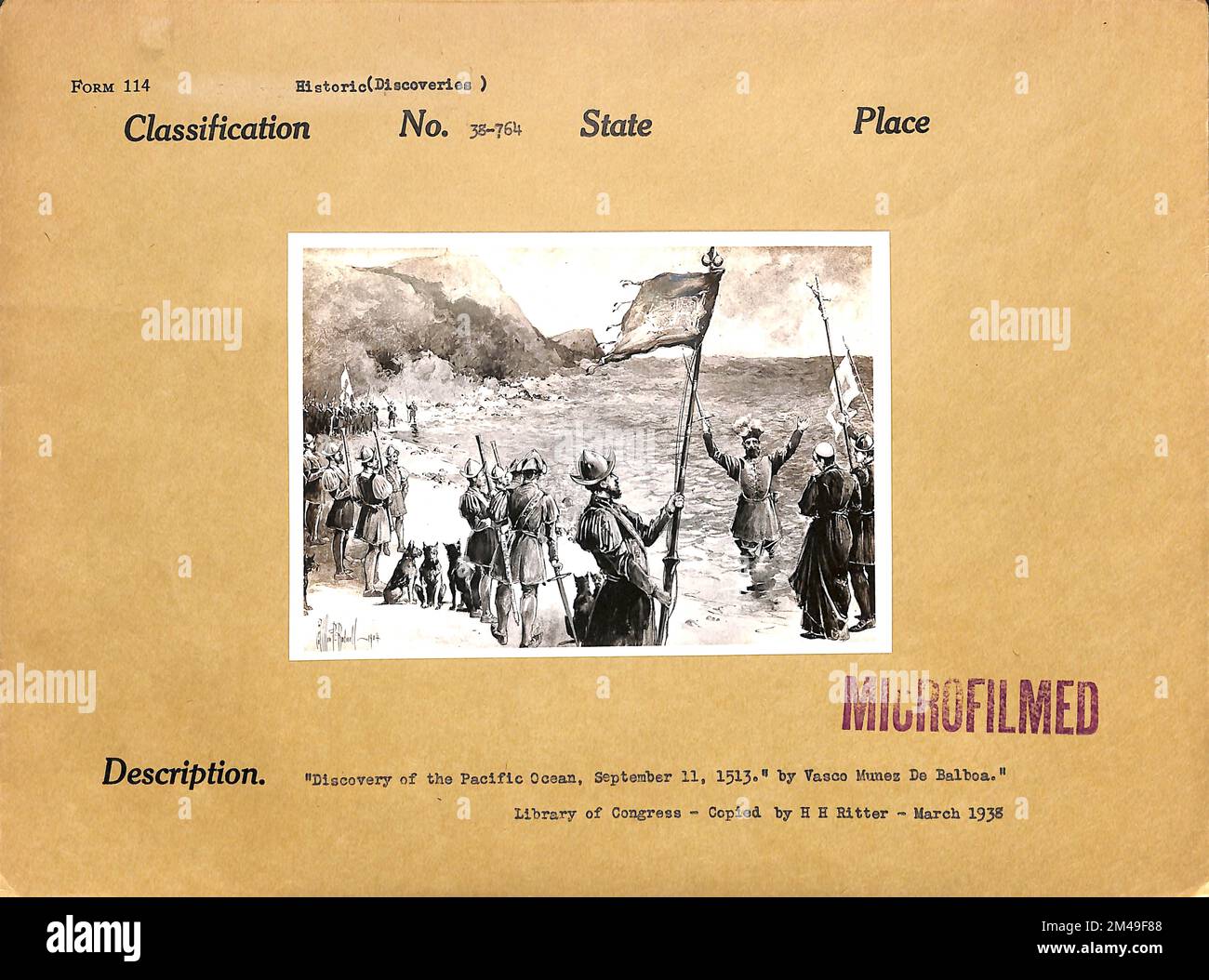 Discovery of the Pacific Ocean, September 11, 1513. Original caption ...