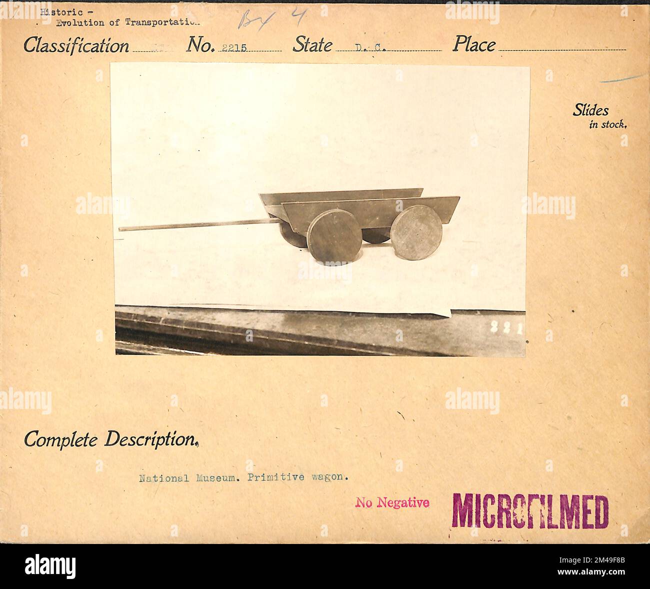 Primitive Wagon. Original caption: National Museum. Primitive wagon ...