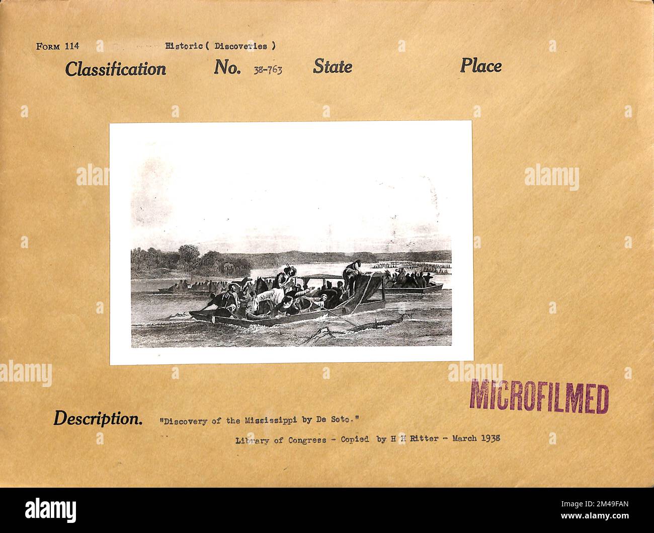 Discovery of the Mississippi By De Soto. Original caption: "Discovery ...