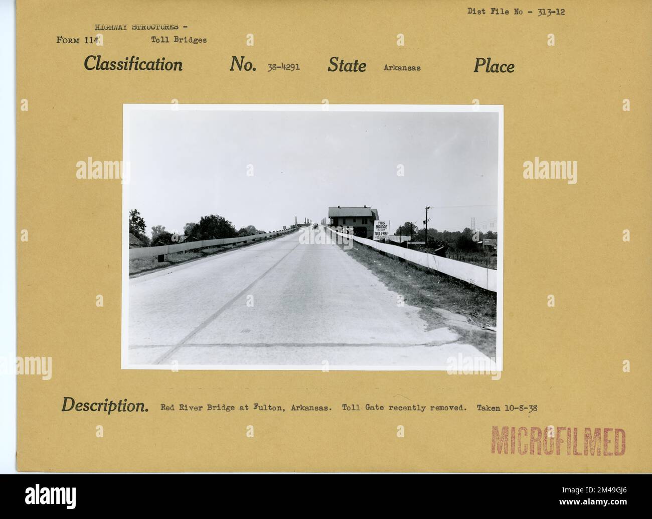Red River Bridge at Fulton, Arkansas. Original caption: Toll Gate ...
