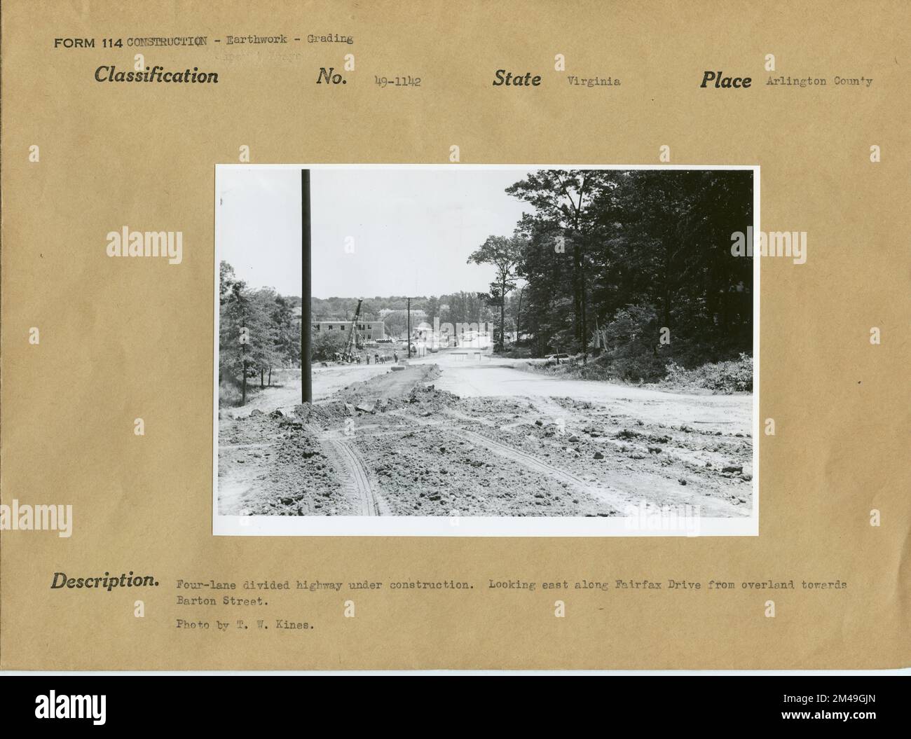 Four-lane divided highway under construction. Original caption: Four ...