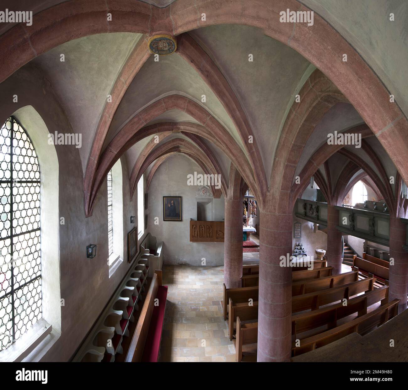 Side aisle of the late Gothic hall church from 1488, St. Egidien ...