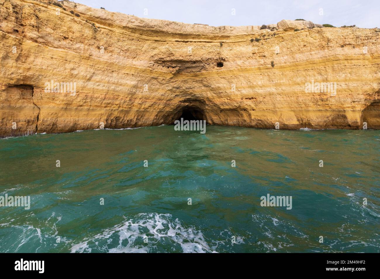 Dramatic view of a rugged Atlantic ocean coastline in Portugal Algarve ...