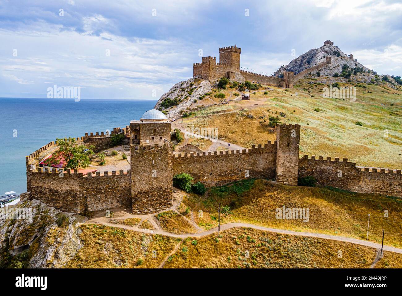 Aerial of the Genoese fortress of Sudak, Crimea, Russia Stock Photo - Alamy
