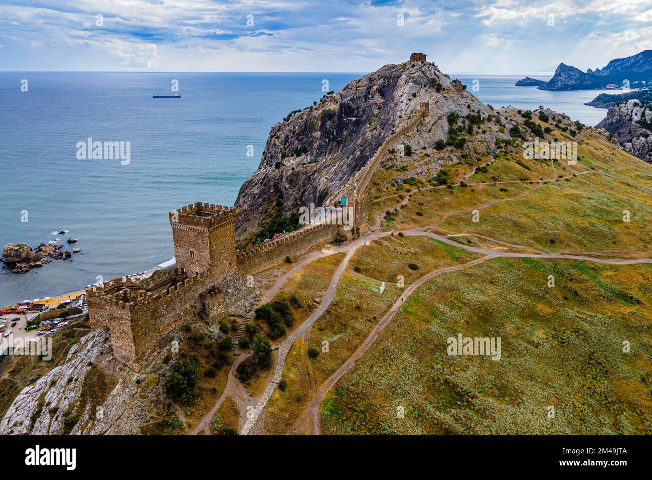 Aerial of the Genoese fortress of Sudak, Crimea, Russia Stock Photo - Alamy