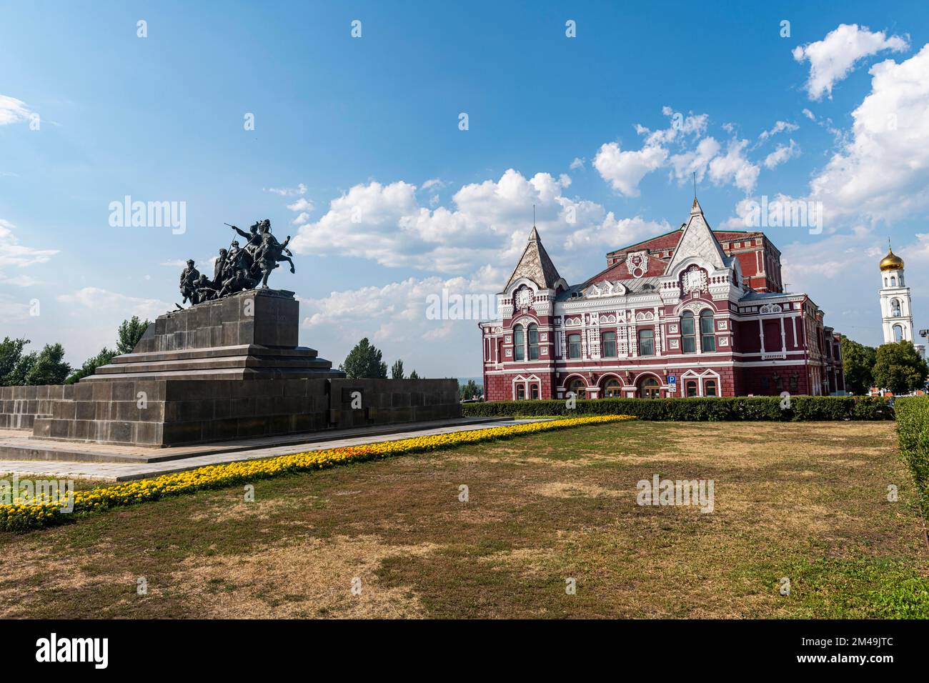 Monument to Vasily Chapaev before the Samara Academic Gorkiy Drama ...