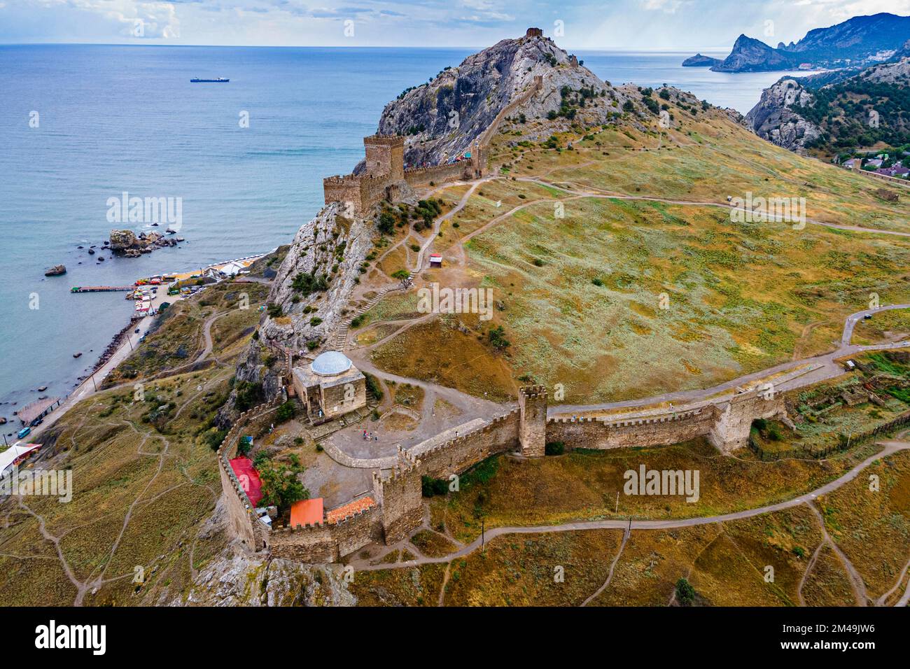 Aerial of the Genoese fortress of Sudak, Crimea, Russia Stock Photo - Alamy