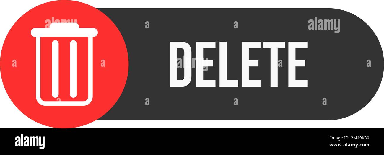 Dark Delete Button Dark Theme Button For Delete Stock Vector Image And Art Alamy 
