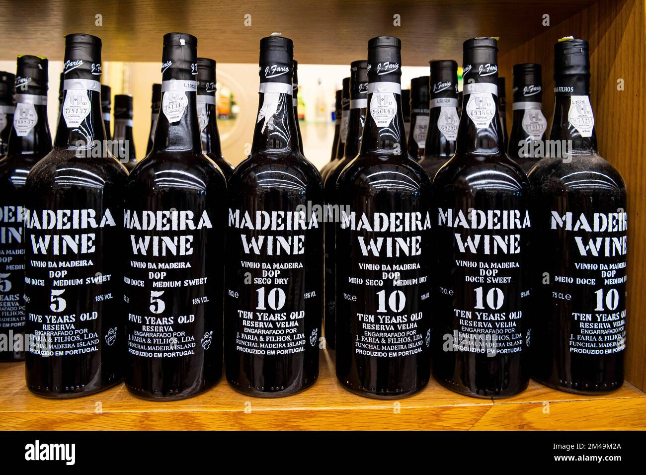 Bottles of Madeira Wine, Old Town, Funchal, Madeira Island, Portugal ...