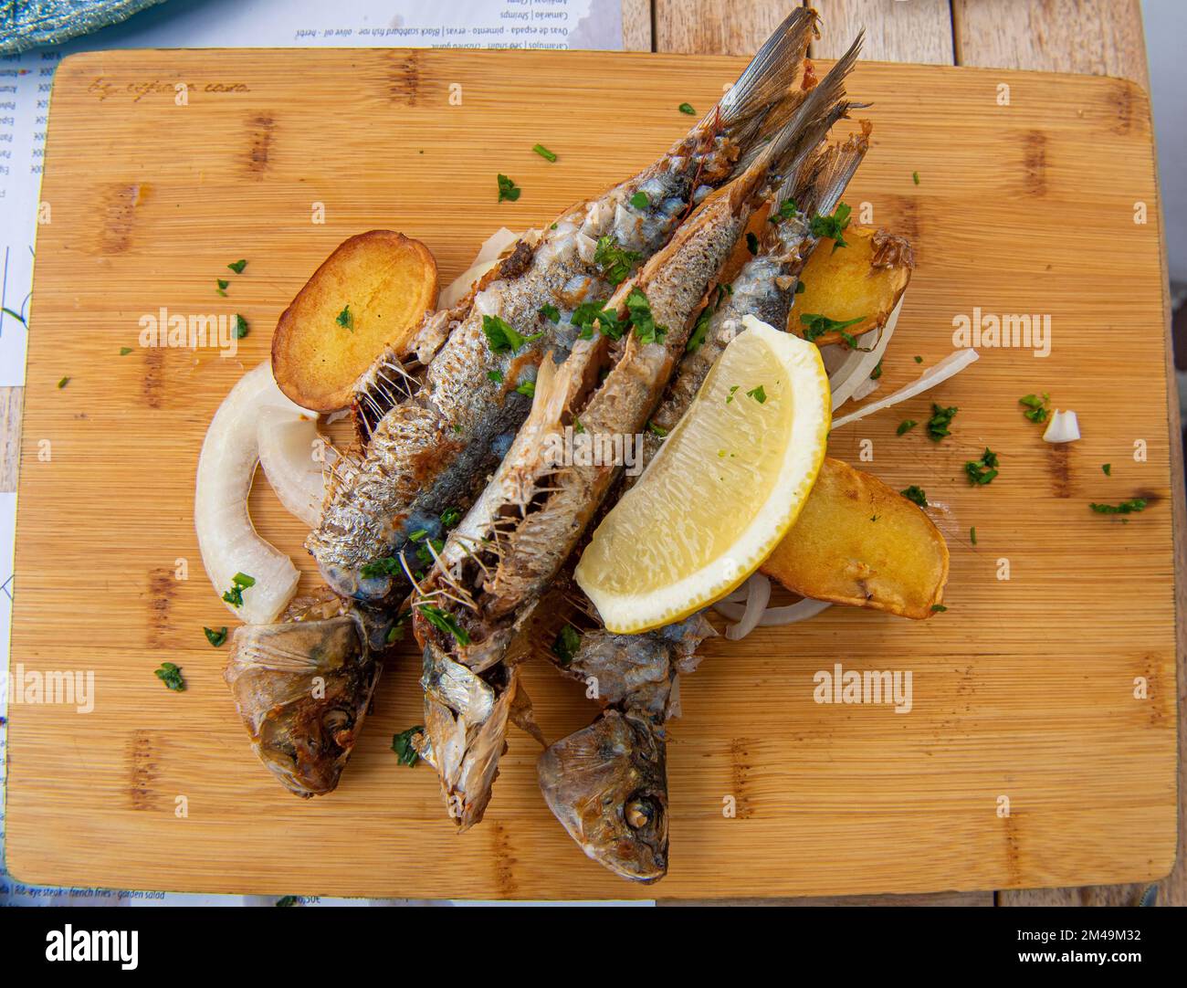 Fried mackerel as an appetiser, Camara de Lobos, Funchal, Madeira ...