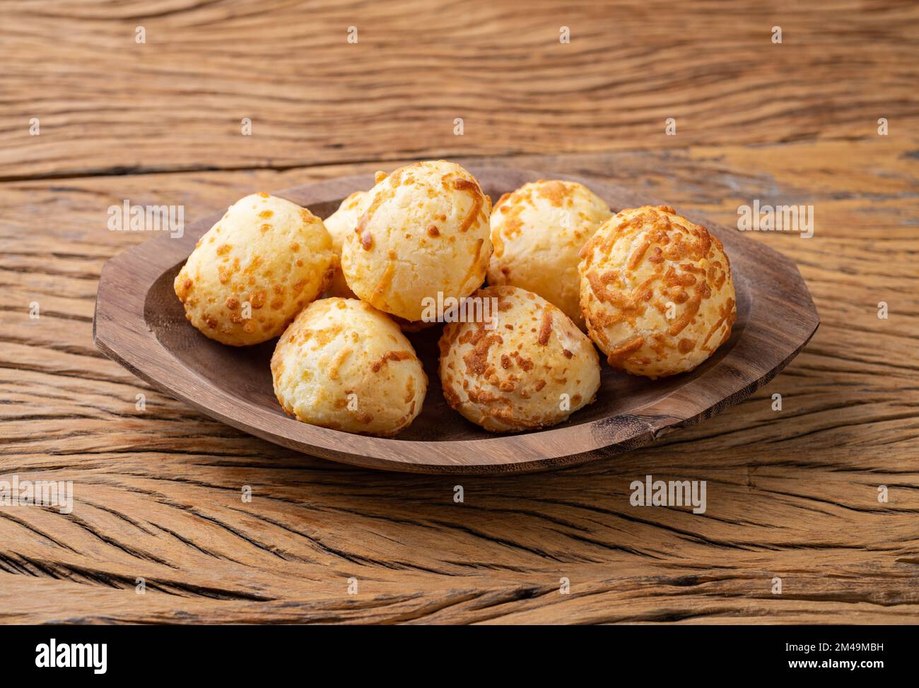 Typical brazilian cheese bun in a plate over wooden table Stock Photo ...