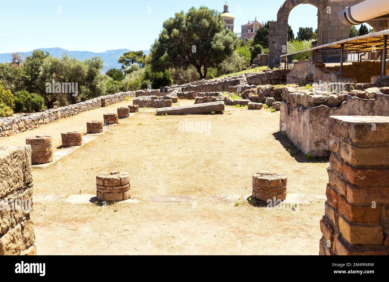 Old Ruins of The Public Baths in The Archaeological Park of Tindari, in ...
